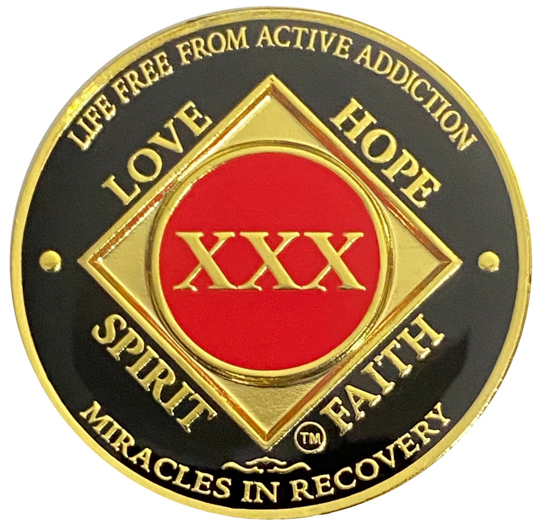 NA 30 Year Gold Color Plated-medallion, Narcotics Anonymous Coin ...