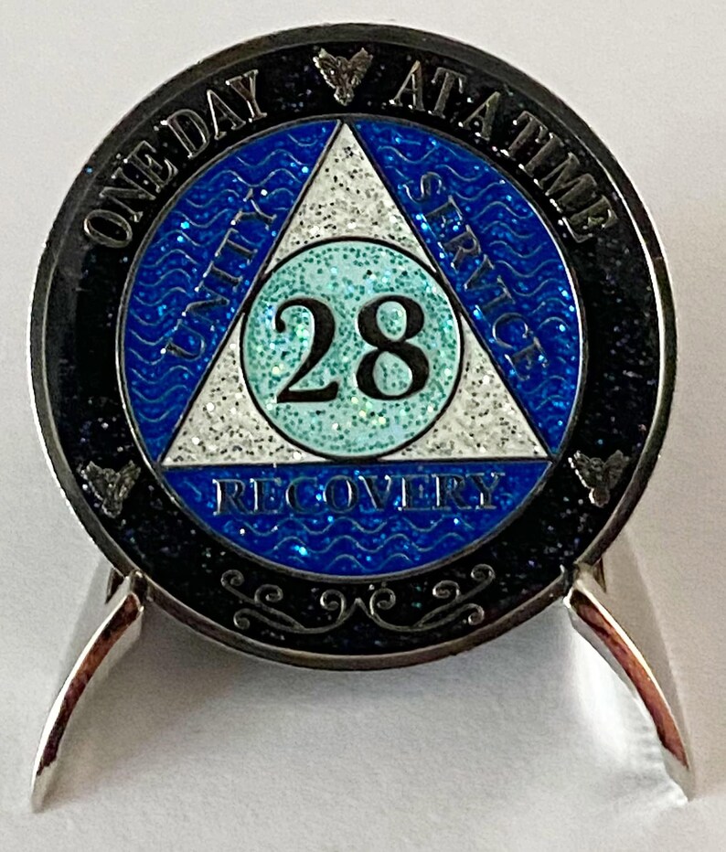 Silver Color AA & NA Medallion Holder: Universal Recovery Coin Desk ...