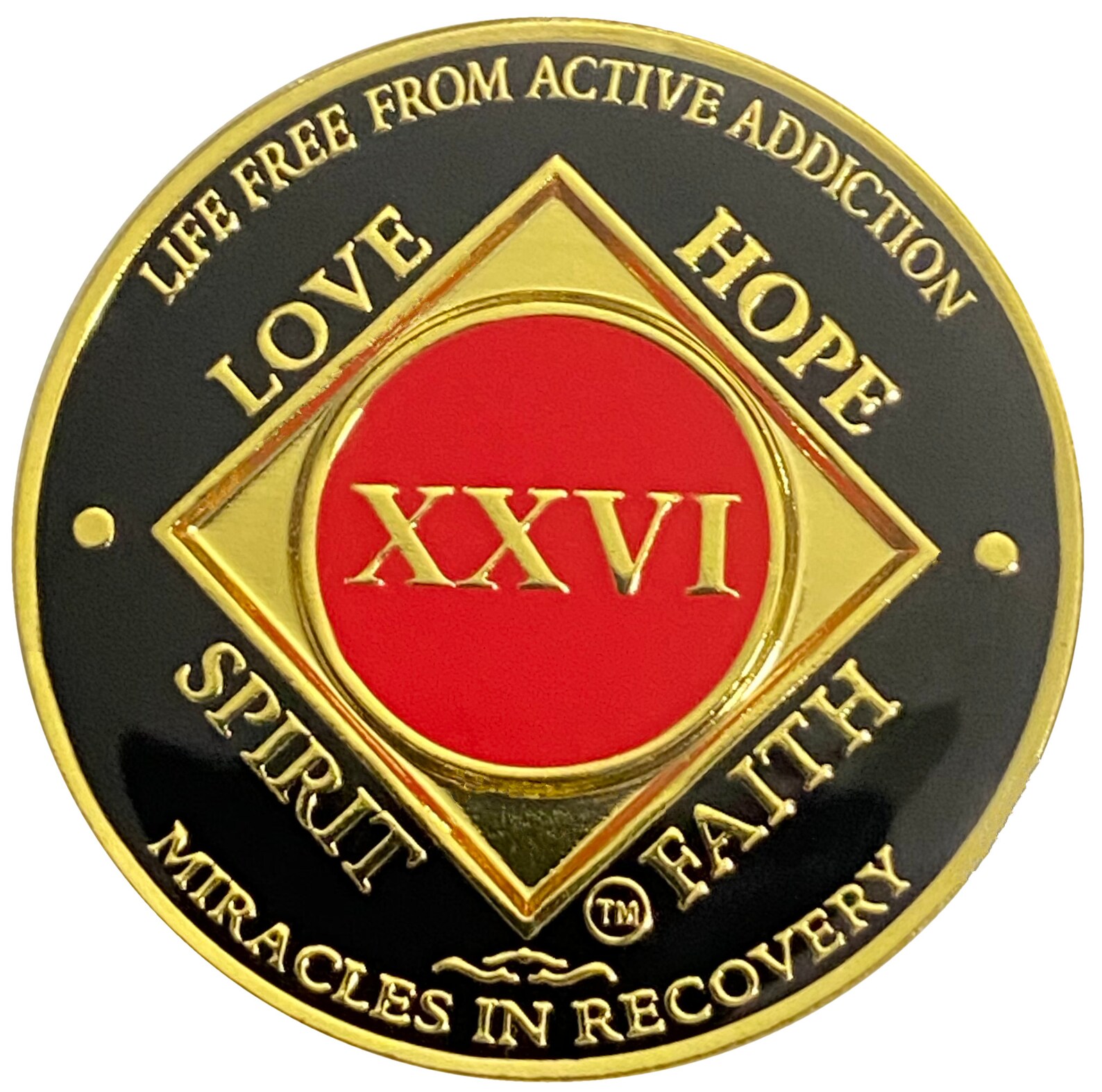 NA 26 Year Gold Color Plated-medallion, Narcotics Anonymous Coin ...