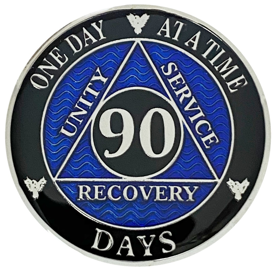 AA 90 Days Silver Color Plated Coin, Alcoholics Anonymous Medallion - Etsy