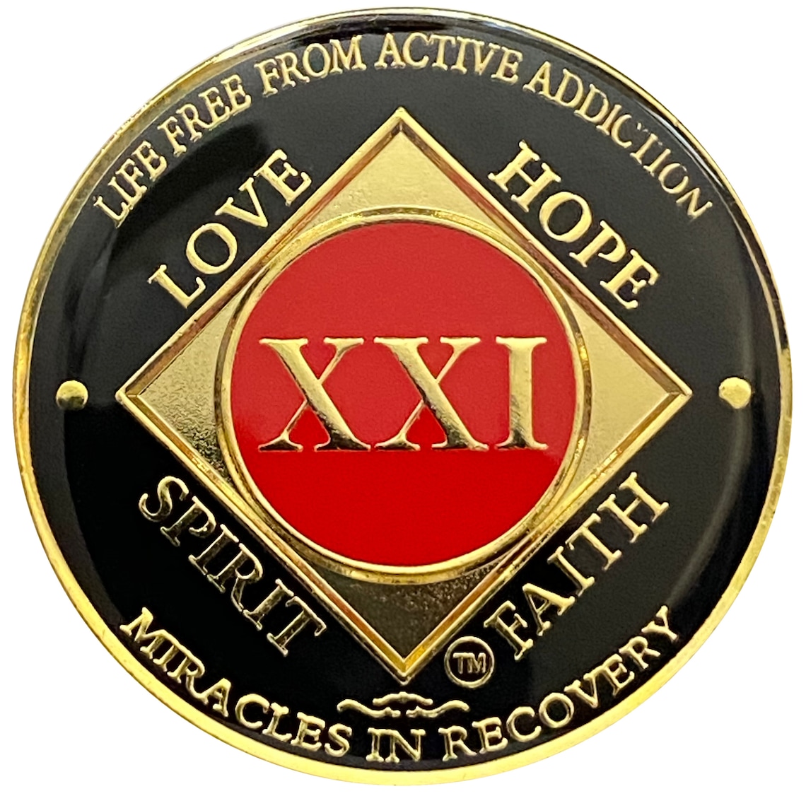 NA 21 Year Gold Plated Medallion: Narcotics Anonymous Recovery Chip - Etsy
