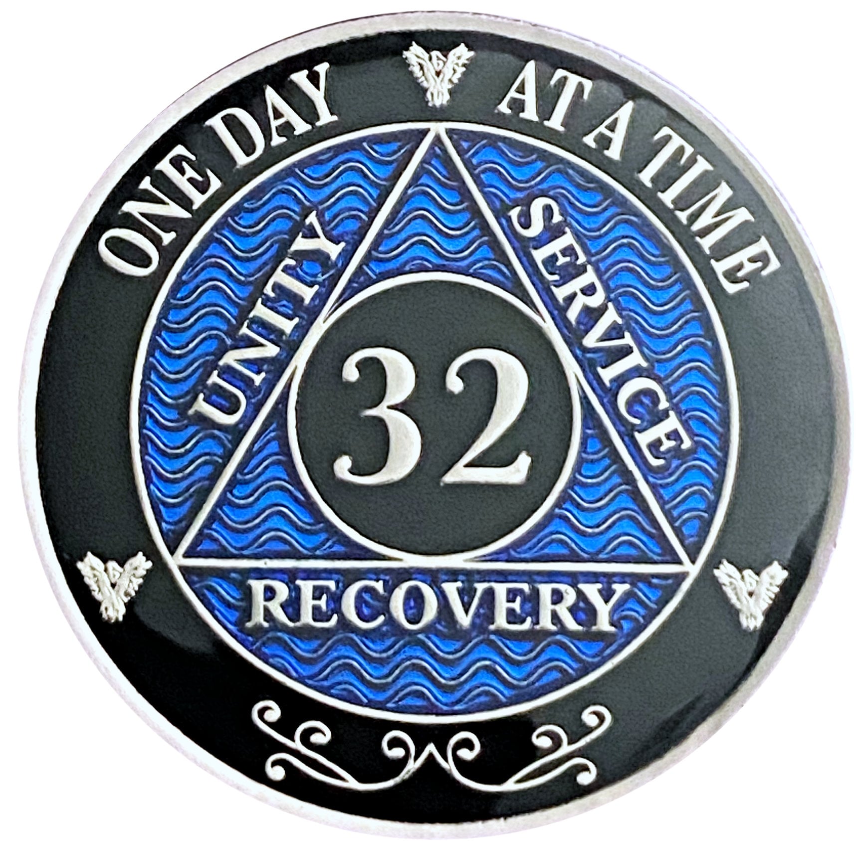 32 Year AA Coin Silver Color Plated-Medallion Recovery Chip | Etsy