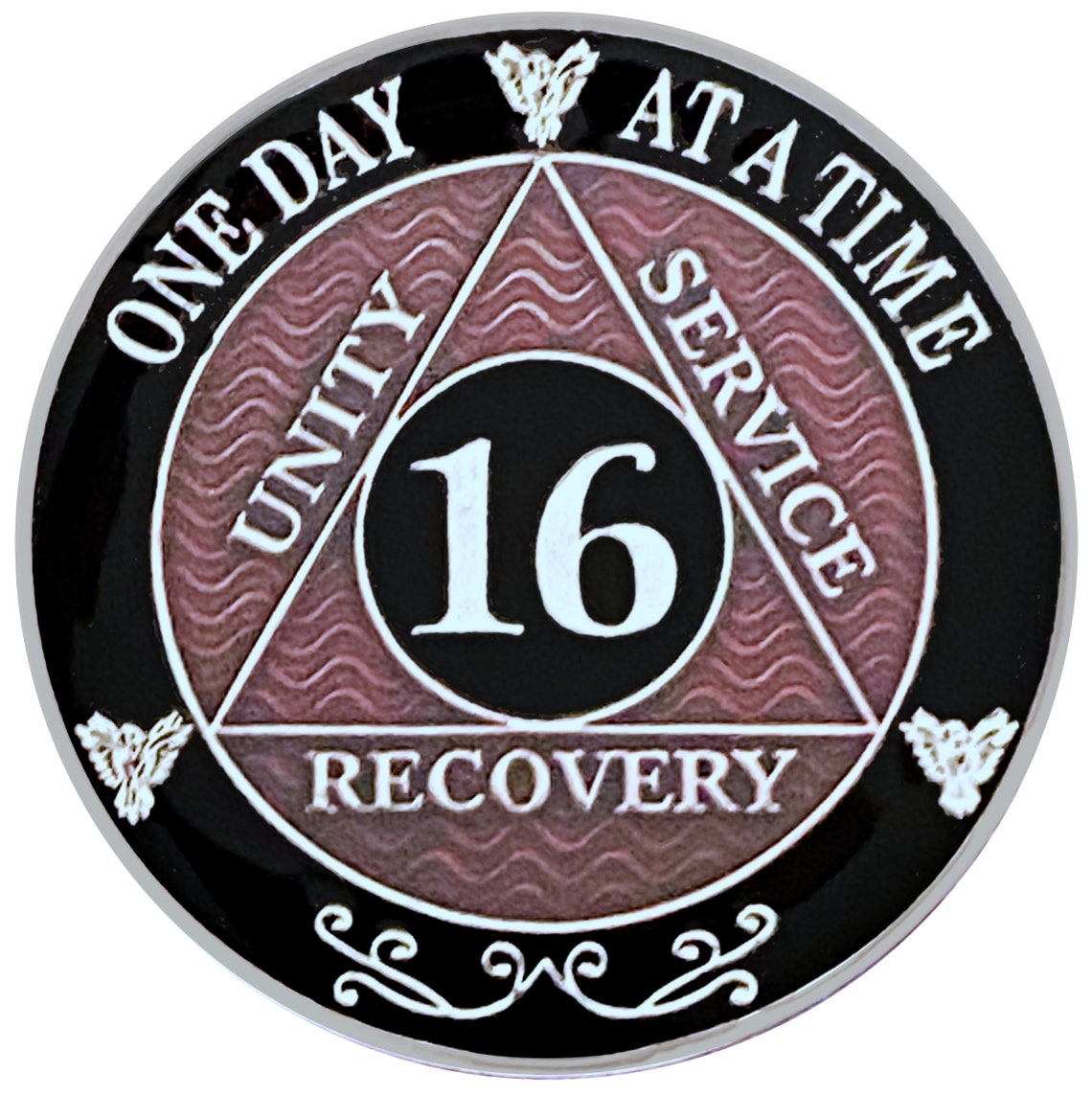 16 Year AA Coin Silver Color Plated Medallion Recovery Chip - Etsy