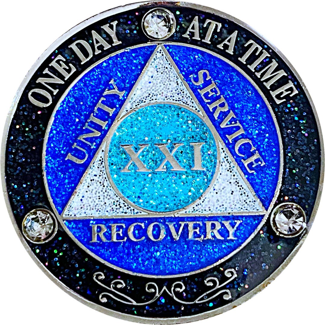 AA 21 Year Crystals & Glitter Medallion - Etsy