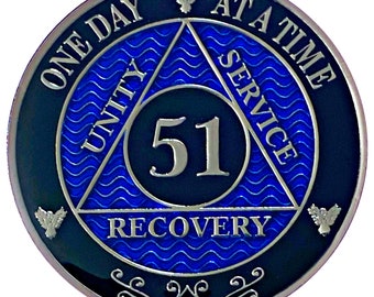 14 Year AA Coin Silver Color Plated Medallion Recovery Chip - Etsy