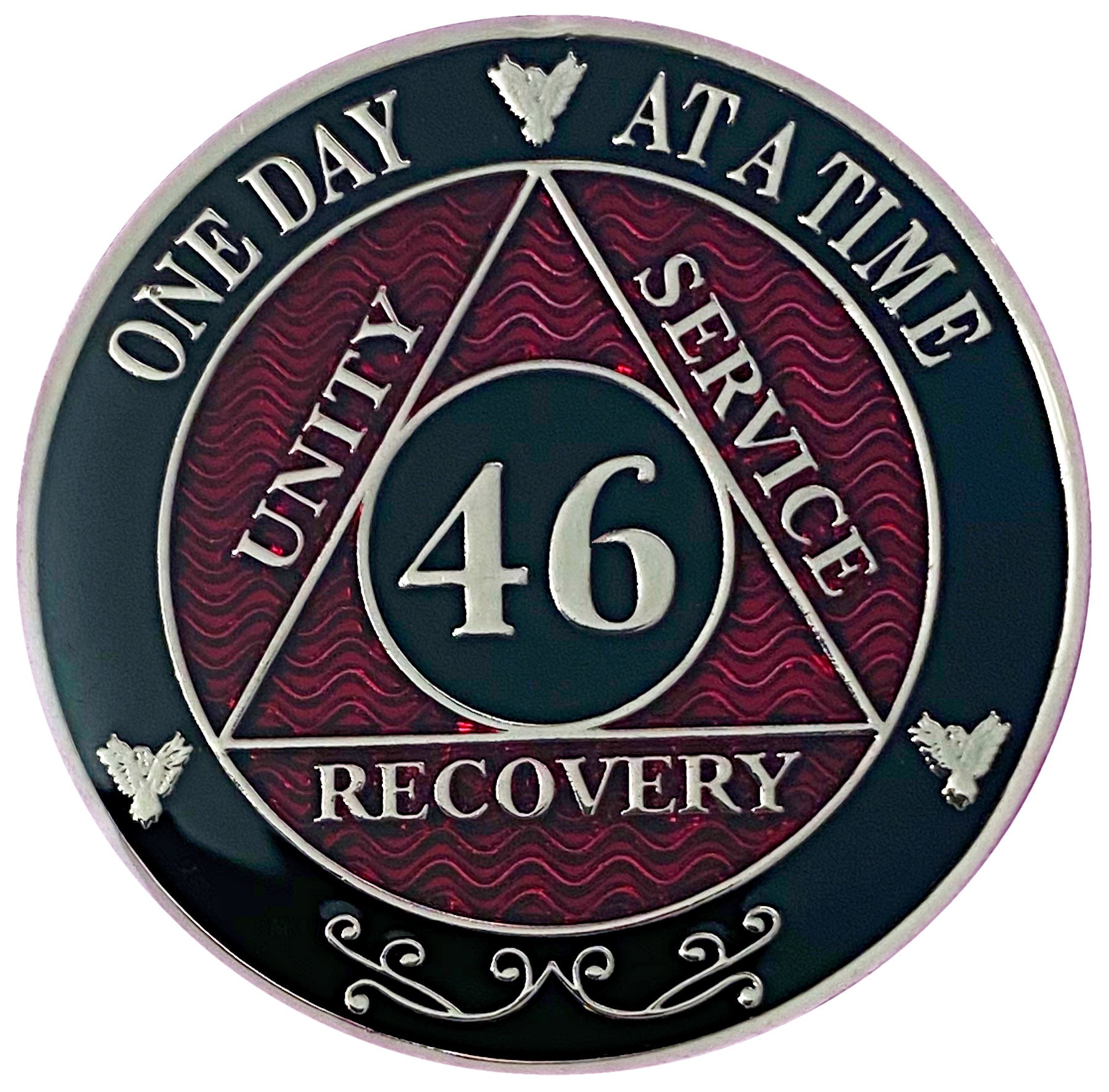 46 Year AA Coin Silver Color Plated-medallion Recovery Chip - Etsy Denmark