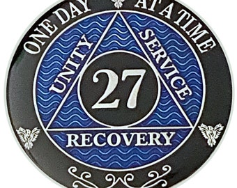 10 Year AA Coin Silver Color Plated Medallion Recovery Chip - Etsy