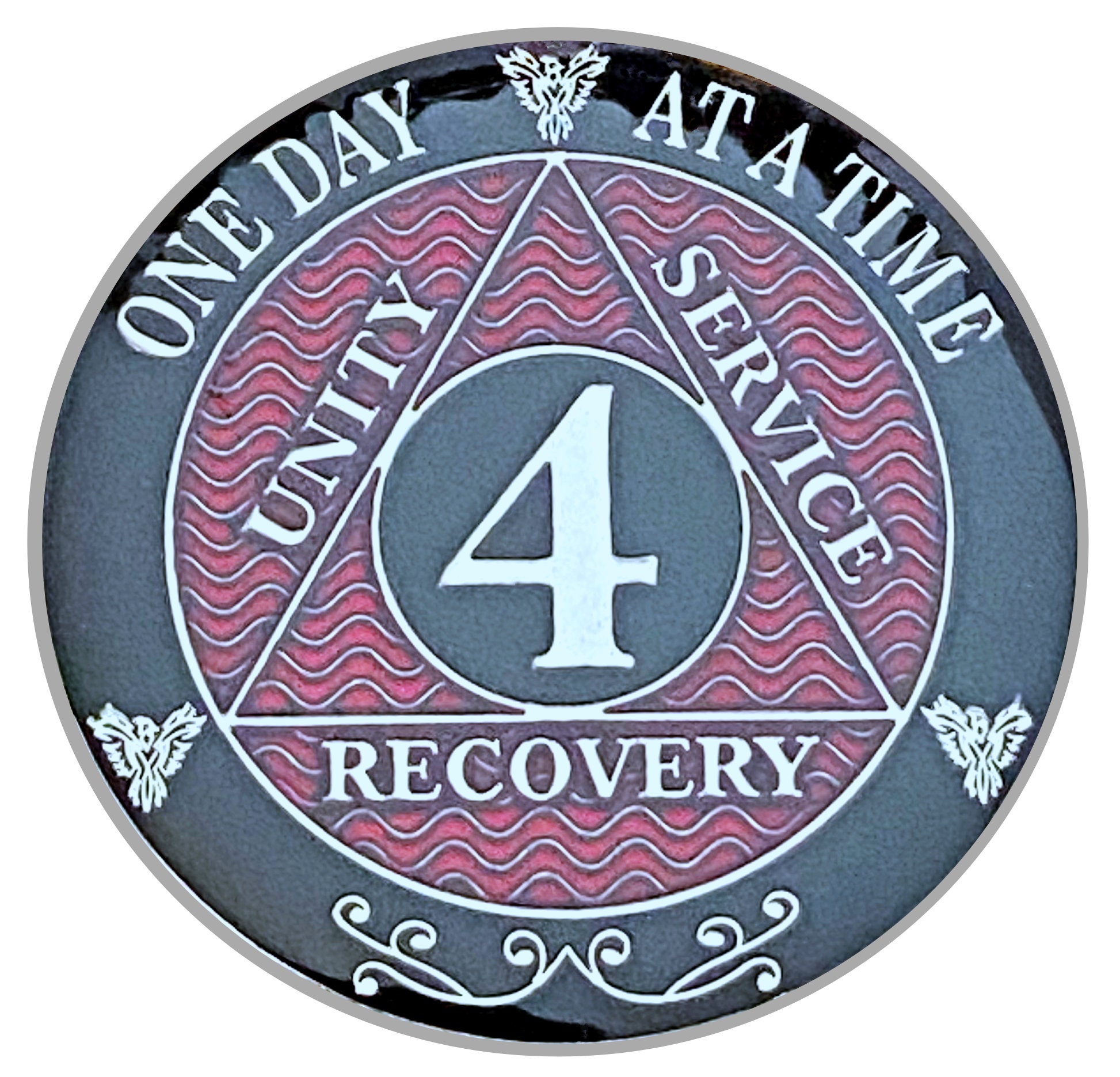 4 Year AA Coin Silver Color Plated-medallion Recovery Chip | Etsy