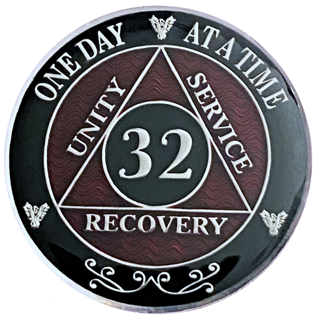 32 Year AA Medallion: Silver Color Plated Alcoholics Anonymous Coin - Etsy