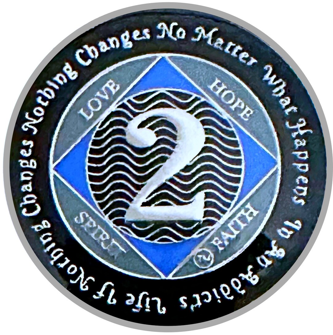 NA 2 Year Medallion: Silver & Blue Narcotics Anonymous Recovery Coin - Etsy