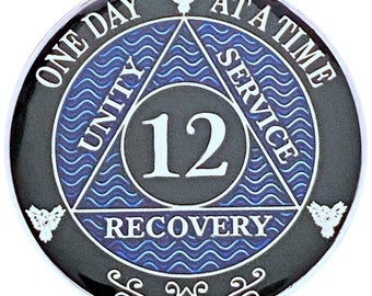 10 Year AA Coin Silver Color Plated Medallion Recovery Chip | Etsy