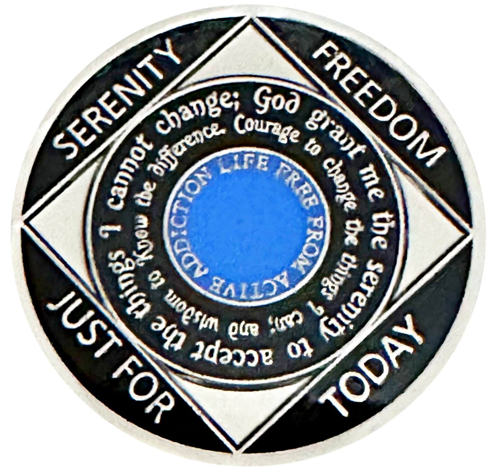 NA 33 Year Medallion: Silver & Blue Narcotics Anonymous Recovery Chip ...