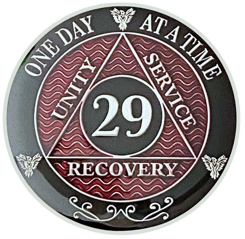 29 Year AA Coin Silver Color Plated Medallion Recovery Chip - Etsy