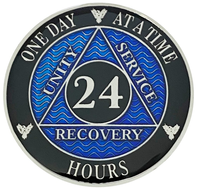 AA 24 Hours Silver Color Plated Coin Alcoholics Anonymous - Etsy