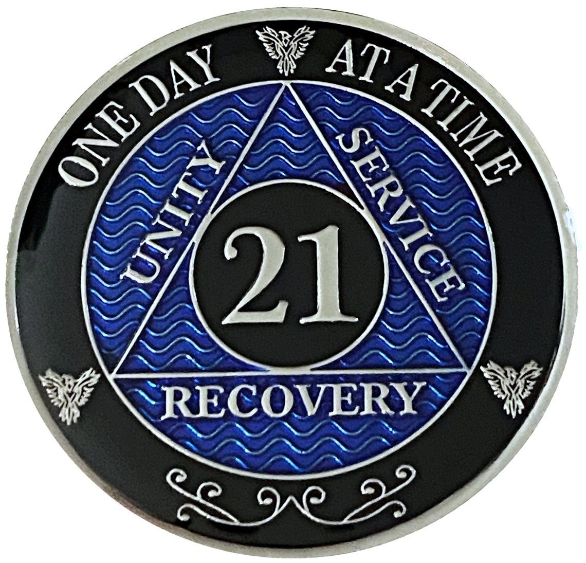 21 Year AA Coin Silver Color Plated Medallion Recovery Chip | Etsy
