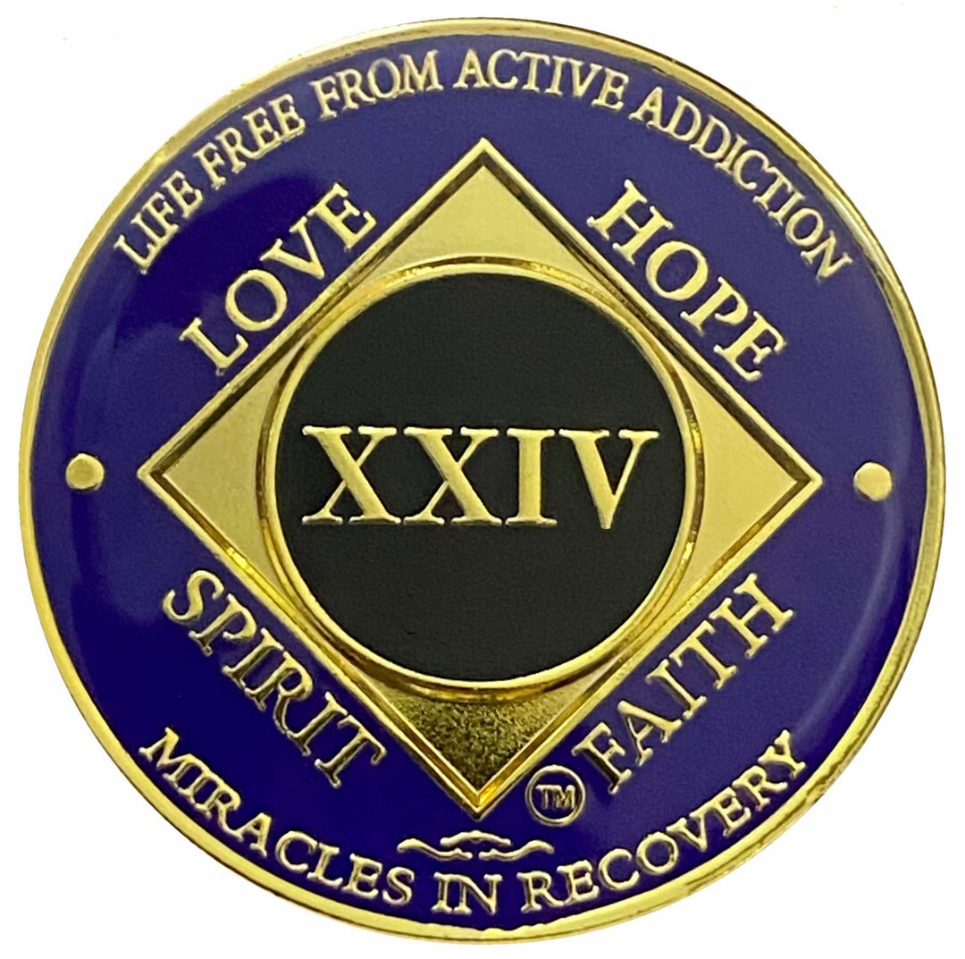 NA 24 Year Golden Color Plated Medallion, Recovery Coin, NA Token ...