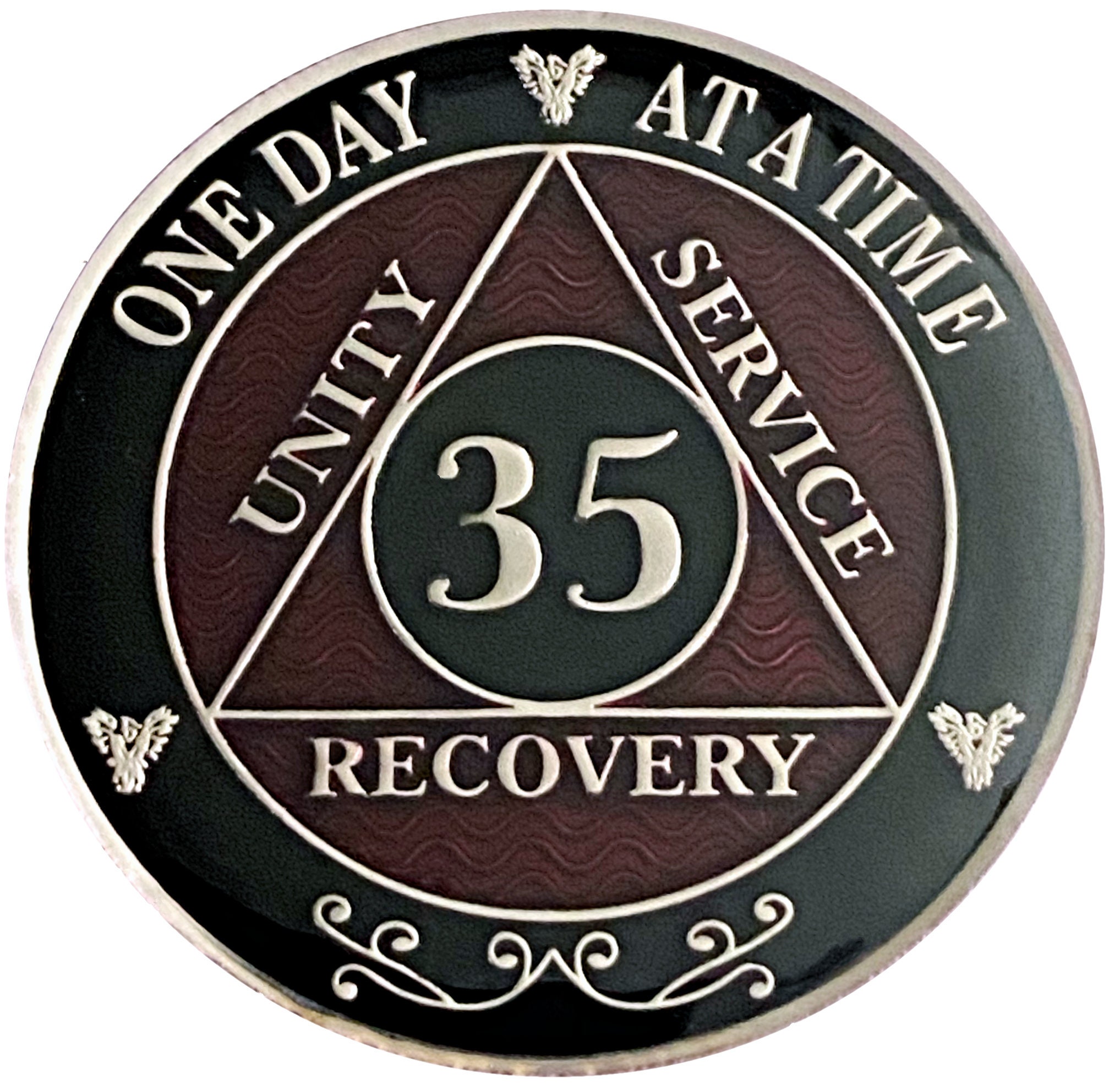 35 Year AA Coin Silver Color Plated-Medallion Recovery Chip | Etsy