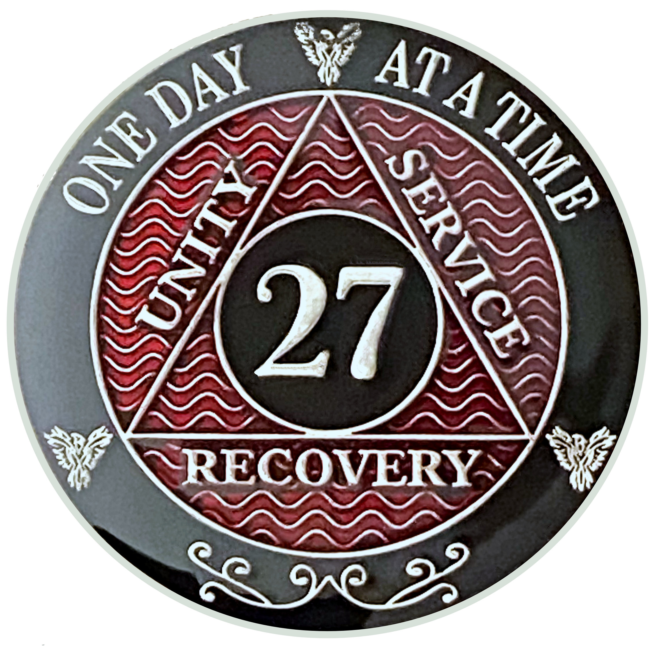 27 Year AA Coin Silver Color Plated Medallion Recovery Chip | Etsy