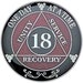 18 Year AA Coin Silver Color Plated Medallion, Recovery Chip, 12 Step ...