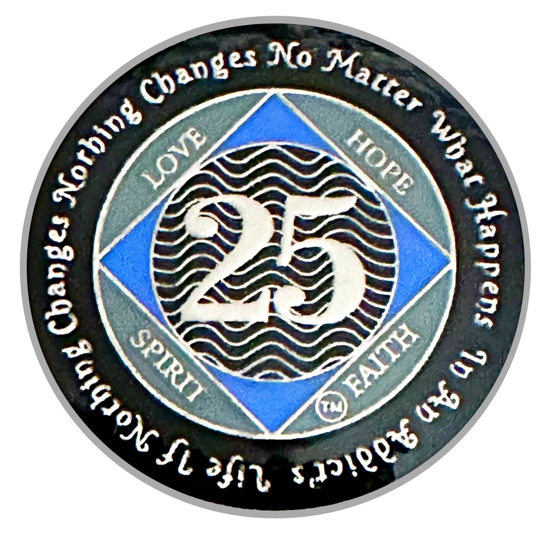 NA 25 Year Medallion, Silver, Blue Color Plated, Epoxy Covered ...