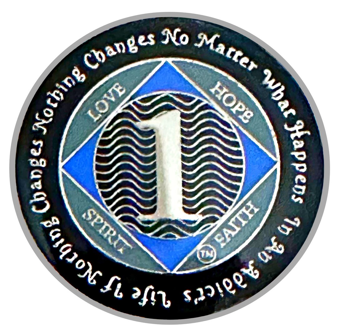 NA 1 Year Medallion: Silver & Blue Narcotics Anonymous Recovery Coin - Etsy