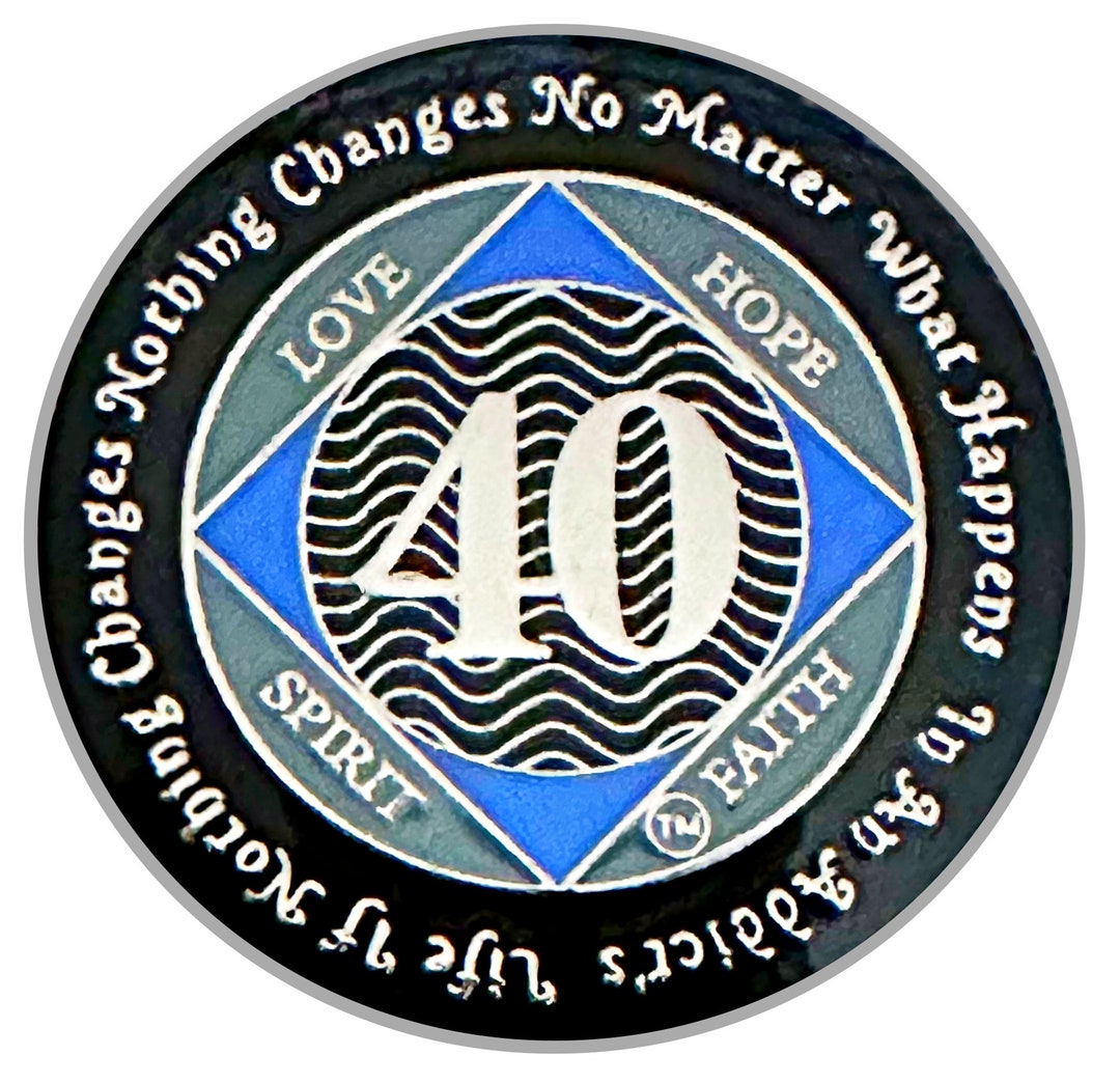 NA 40 Year Medallion, Silver, Blue Color Plated, Epoxy Covered ...