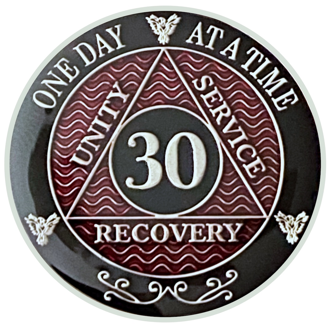 AA 30 Year Silver Color Plated-medallion, Recovery Chip, 12 Step Token ...