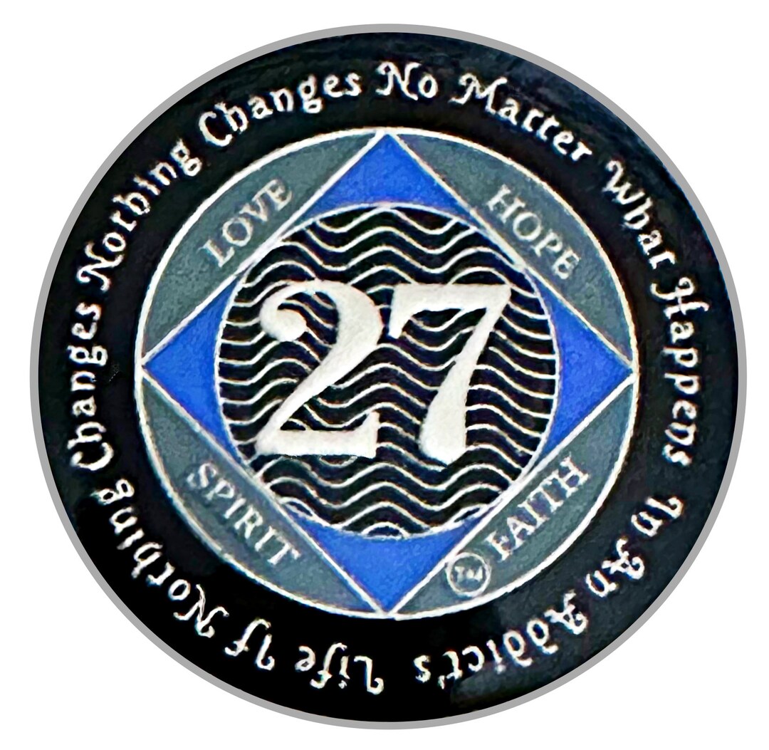 NA 27 Year Medallion: Silver & Blue Narcotics Anonymous Coin - Etsy