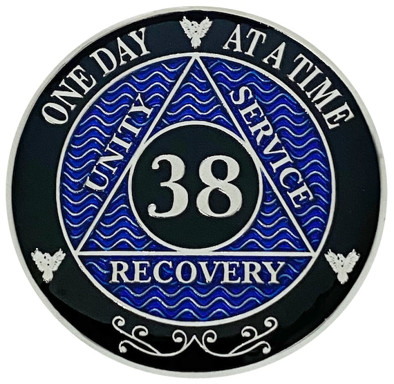 AA 38 Years Silver Color Plated Coin Alcoholics Anonymous | Etsy