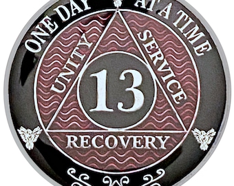 14 Year AA Coin Silver Color Plated Medallion Recovery Chip | Etsy