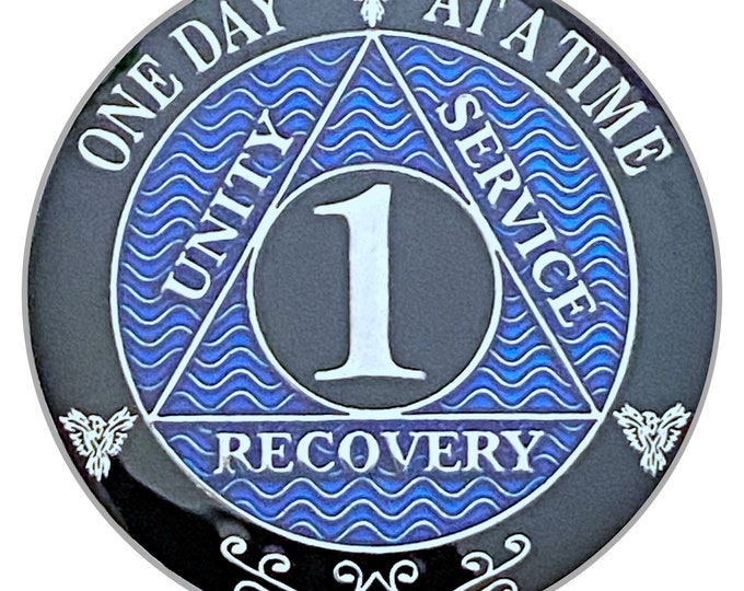 AA 1 Year Silver Color Plated-medallion, Recovery Chip, 12 Step Token ...