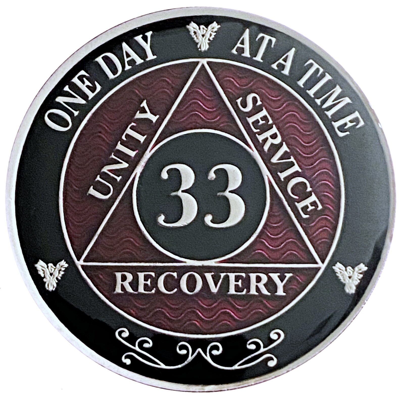 33 Year AA Coin Silver Color Plated-medallion Recovery Chip - Etsy