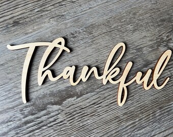 Wood Cutout Thankful Sign - Etsy