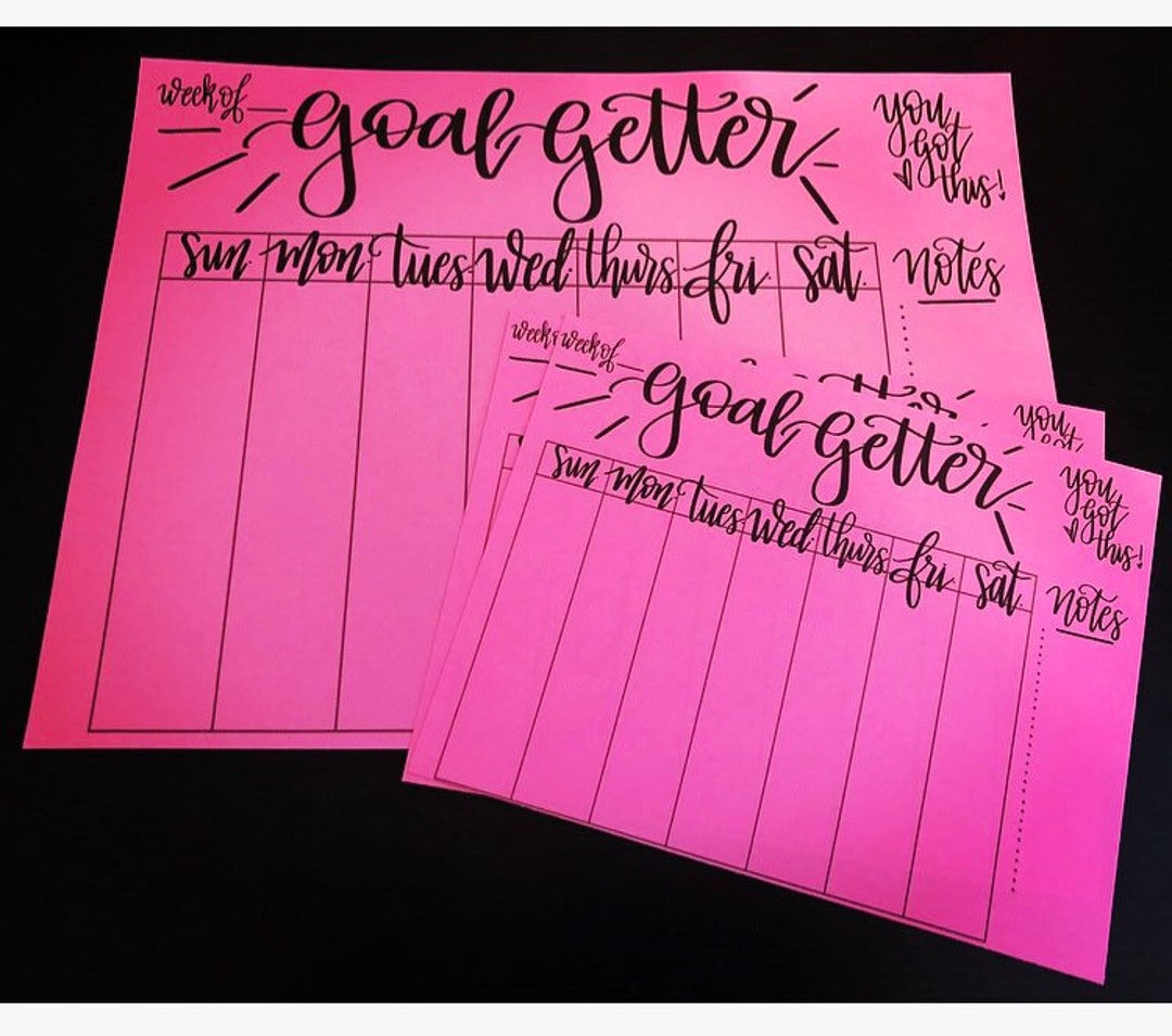 Goal Getter Template - INSTANT DOWNLOAD - Etsy