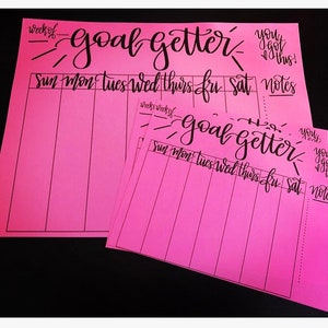 Goal Getter Template - INSTANT DOWNLOAD - Etsy