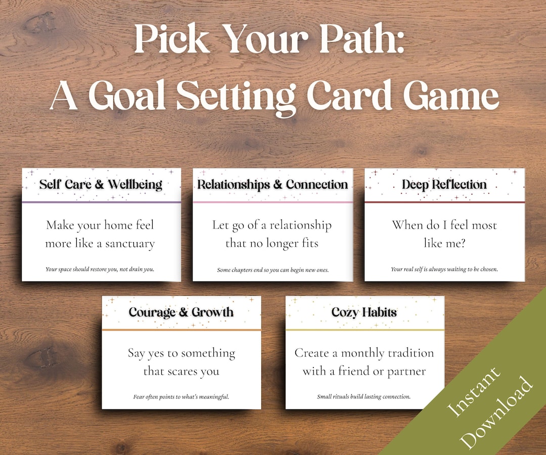 Pick Your Path | Printable Goal Setting Card Game for Girls' Night ...