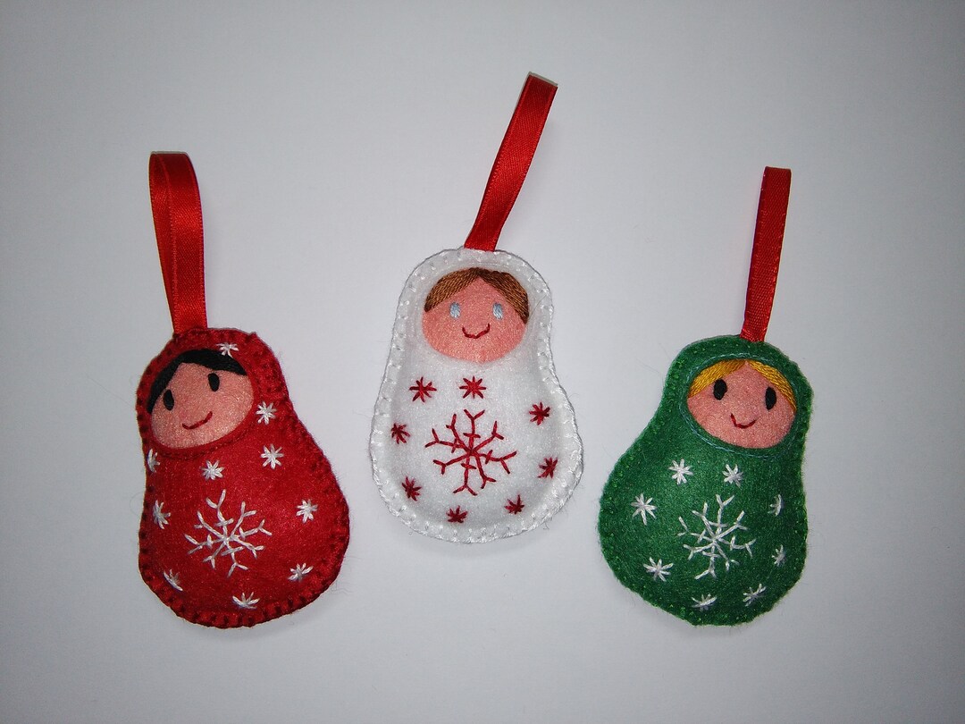 Matryoshka White Small Christmas Tree Pendant Christmas - Etsy