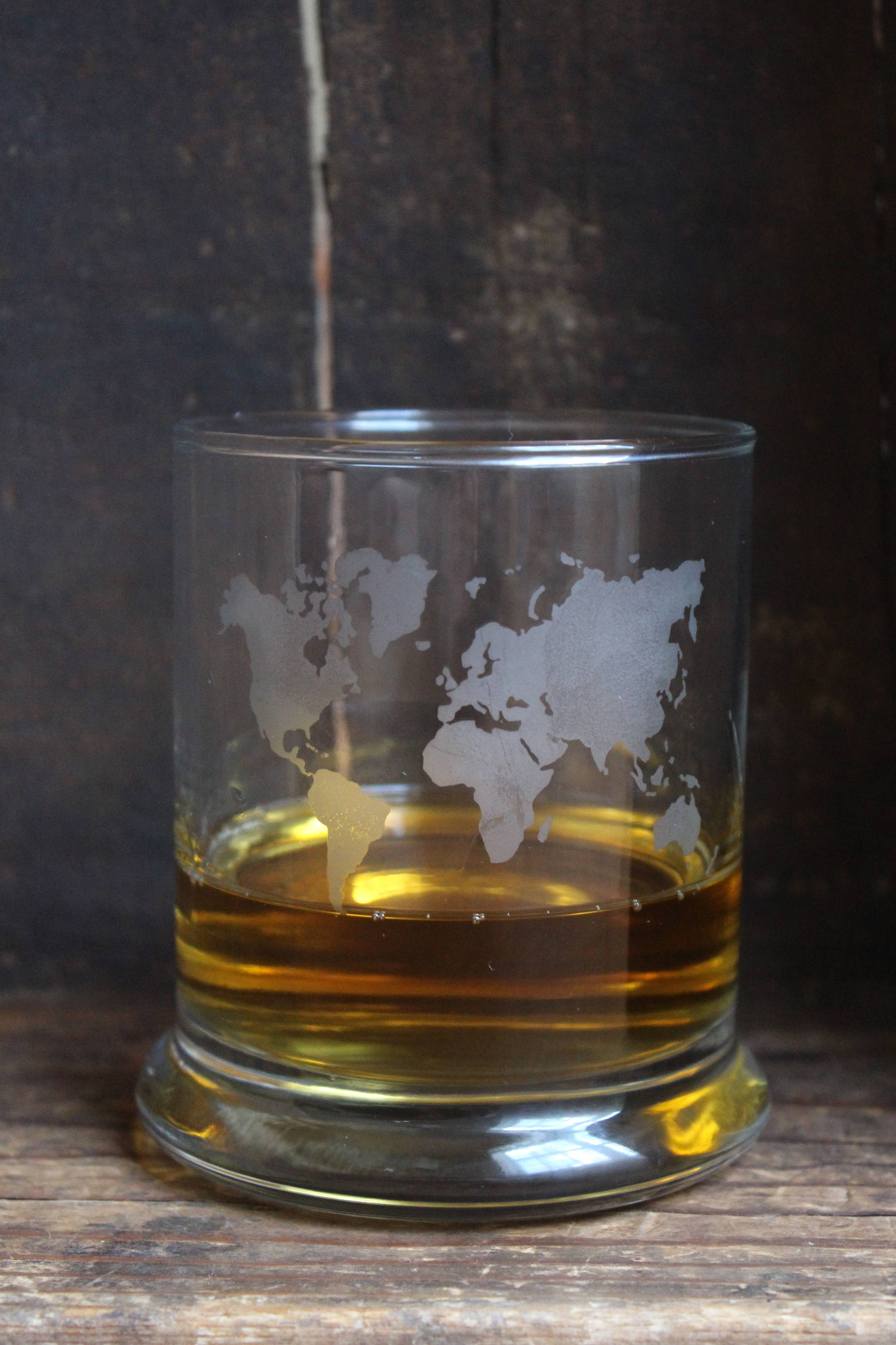 World Map Whiskey Glass World Map Glass Etched Whiskey Glass Etsy