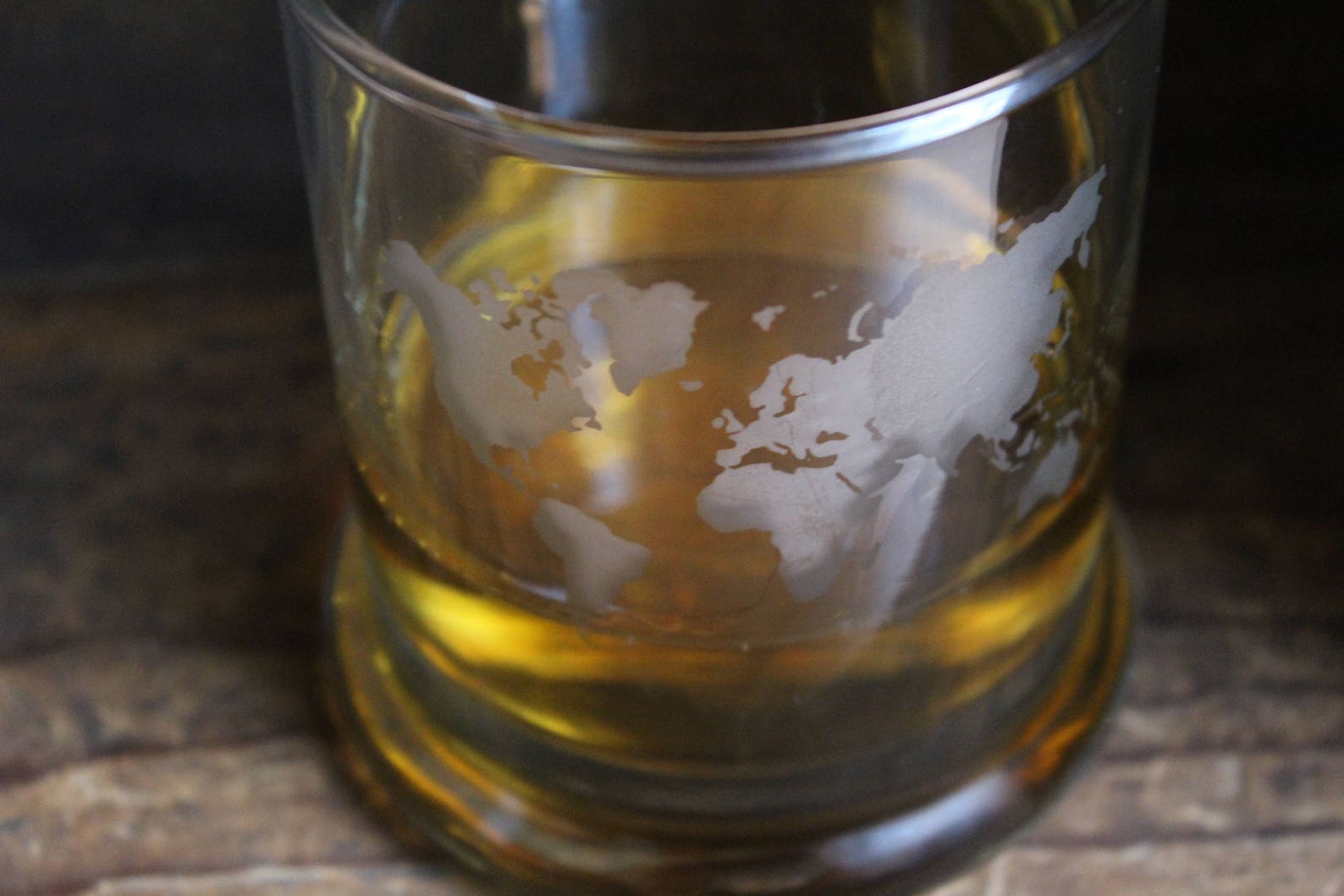 World Map Whiskey Glass World Map Glass Etched Whiskey Glass Etsy