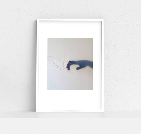 Hand Outline Shadow Print Minimal Tracing Outline - Etsy