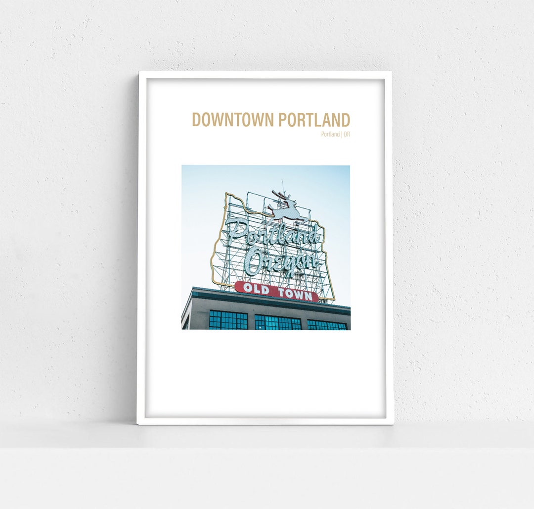 Downtown Portland Print | Poster | Cityscape | Oregon | PDX | Digital ...