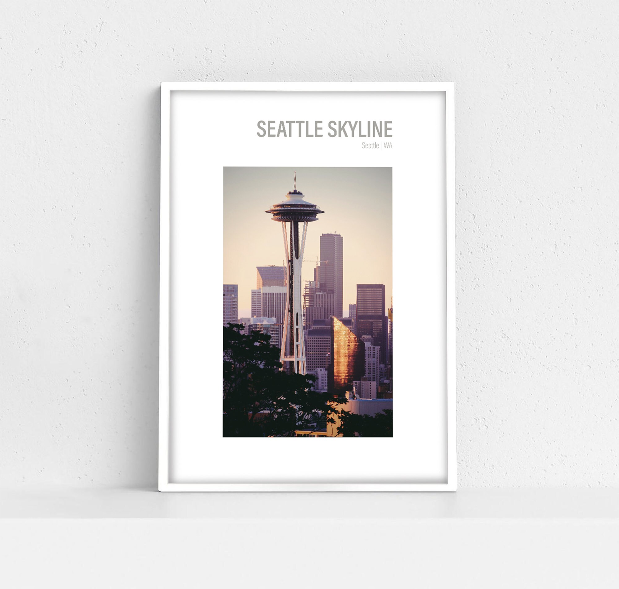 Seattle Skyline Print | Poster | Cityscape | Space Needle | Digital ...