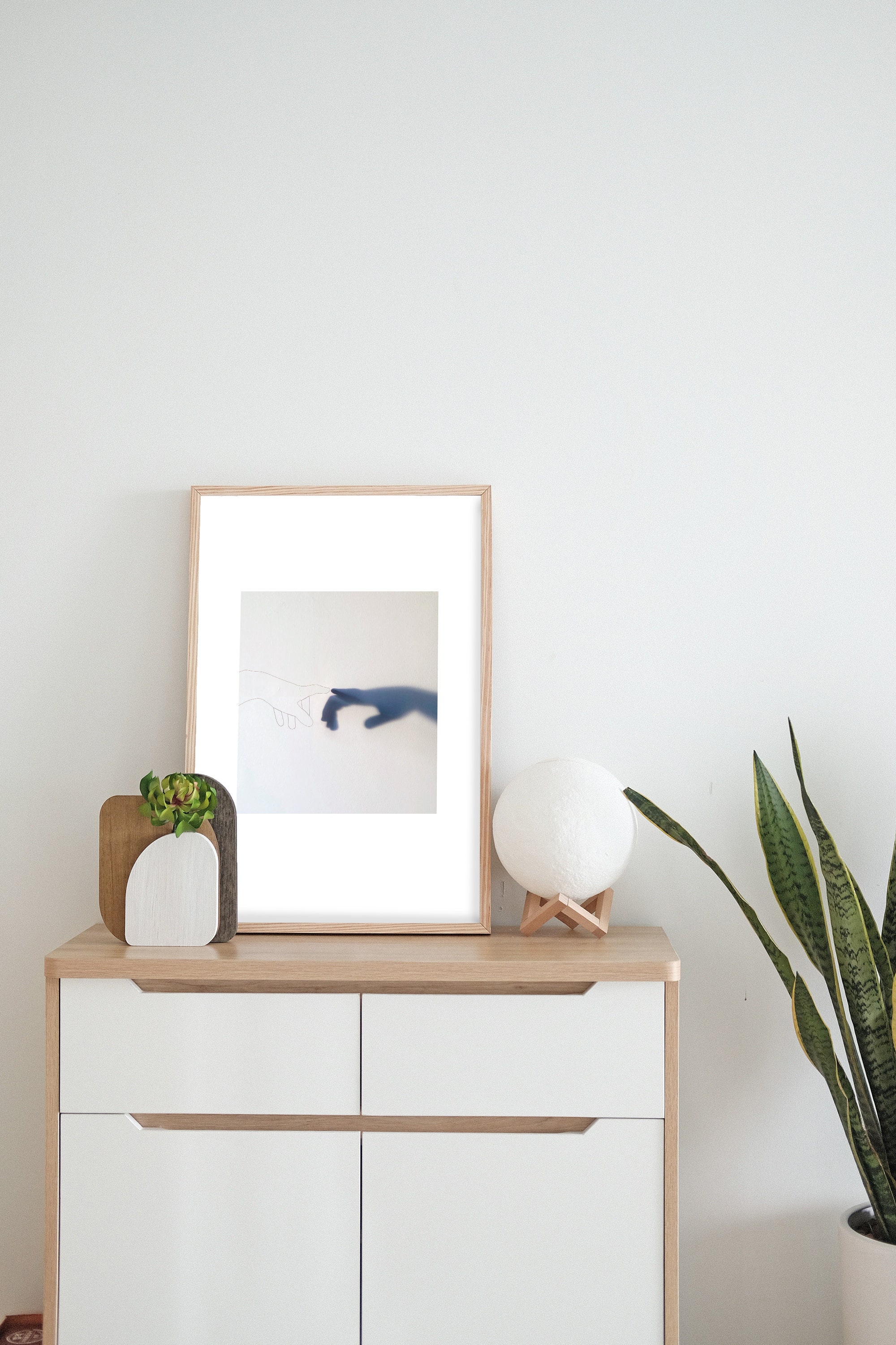 Hand Outline Shadow Print | Minimal | Tracing | Outline | Digital ...