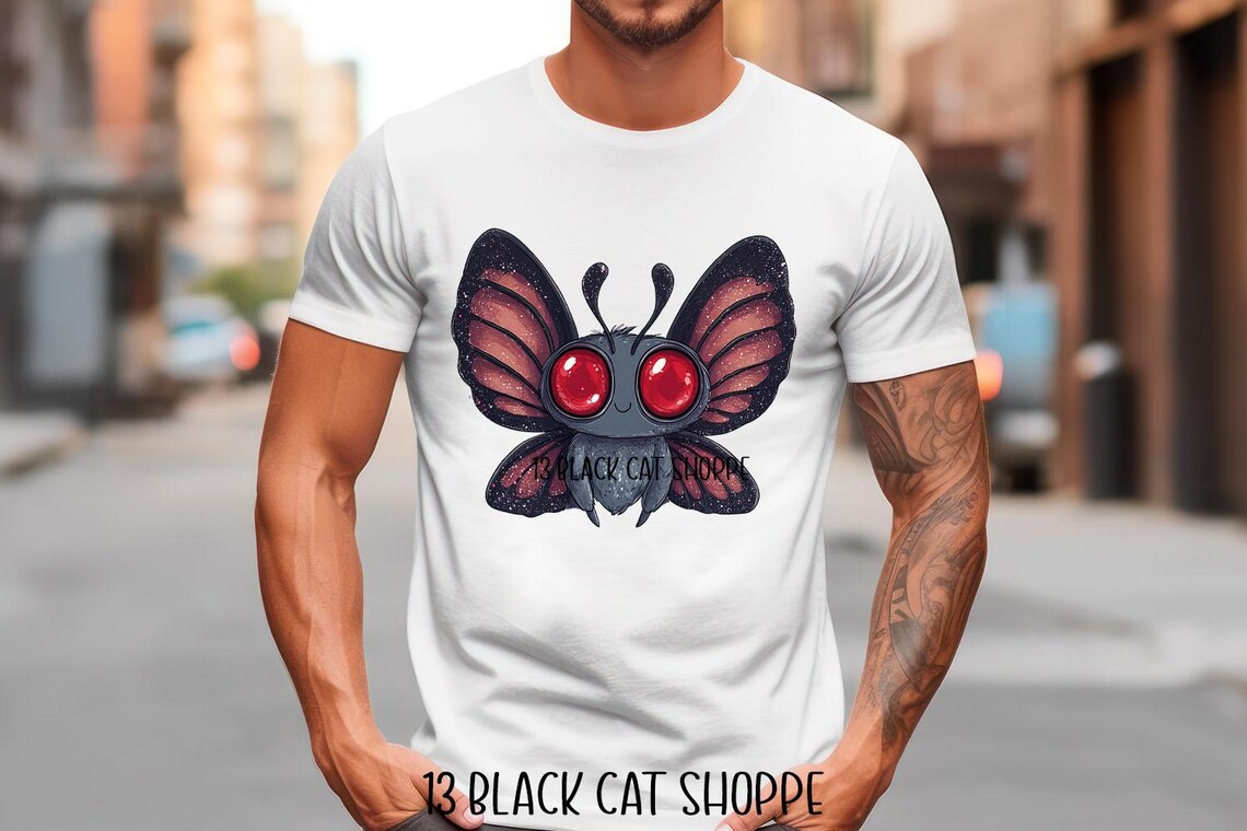 Mothman Cryptid Clipart Cute Chibi Goth PNG Sublimation Printable - Etsy