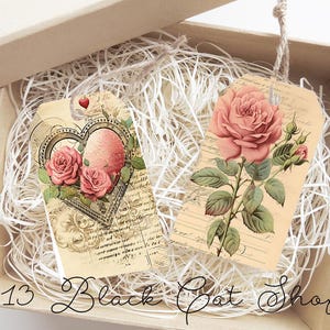 Romantic Vintage Valentine Love Printable Gift Tag - Etsy