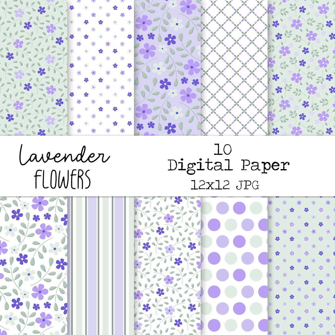 Lavender Digital Paper 12x12 Scrapbook Printable Sublimation - Etsy