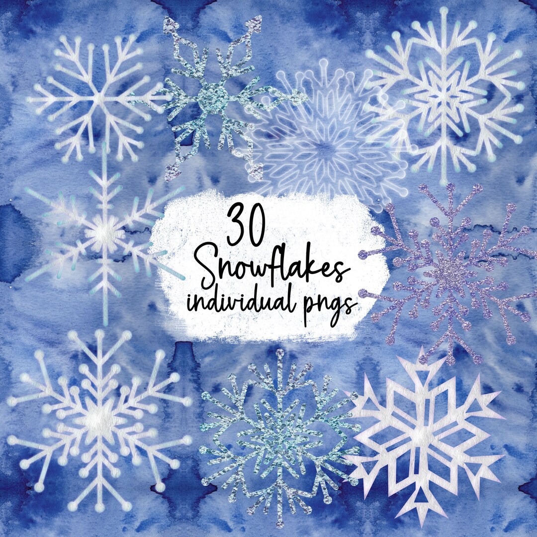 Glitter Snowflake Christmas Winter PNG Clipart Sublimation Printable - Etsy
