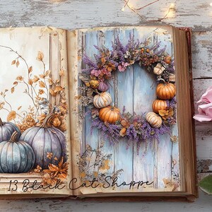 Lavender Pumpkin Digital Paper: Fall Scrapbook Journal (8.5x11 Inch ...