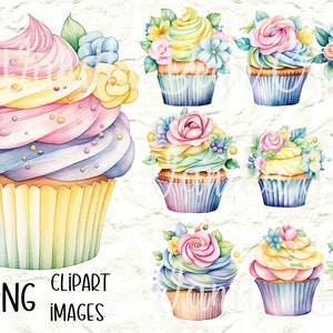 Spring Cupcake PNG Clipart Mother's Day Birthday Sublimation Printable ...