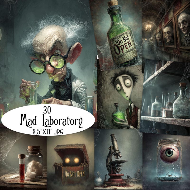 Mad Scientist Clipart - Etsy